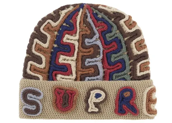 Supreme Yarn Applique Beanie - Khaki