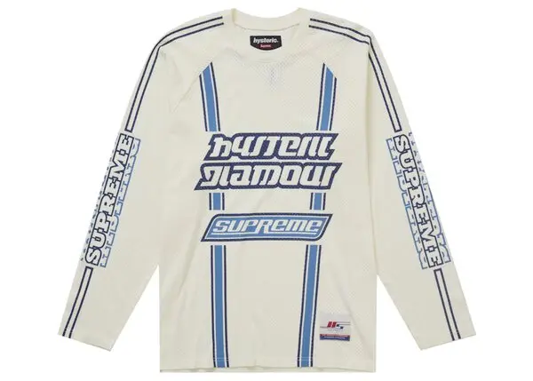 Supreme X Hysteric Glamour Mesh Long Sleeve Top - White