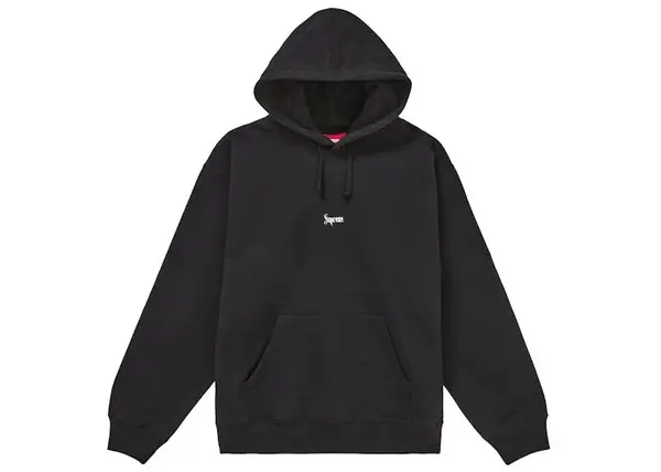 Supreme Micro Logo Hooded Sweatshirt - Black