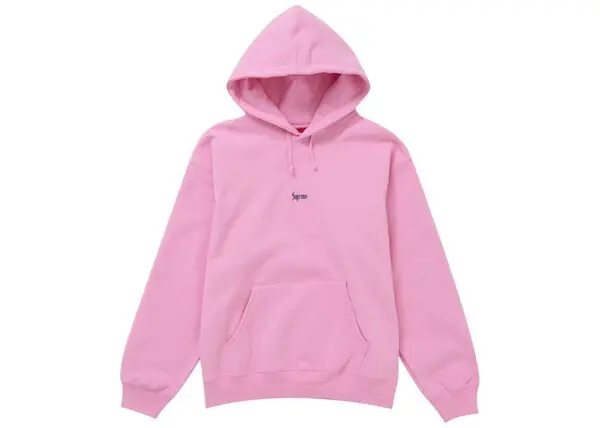Supreme Micro Logo Hooded Sweatshirt - Pink