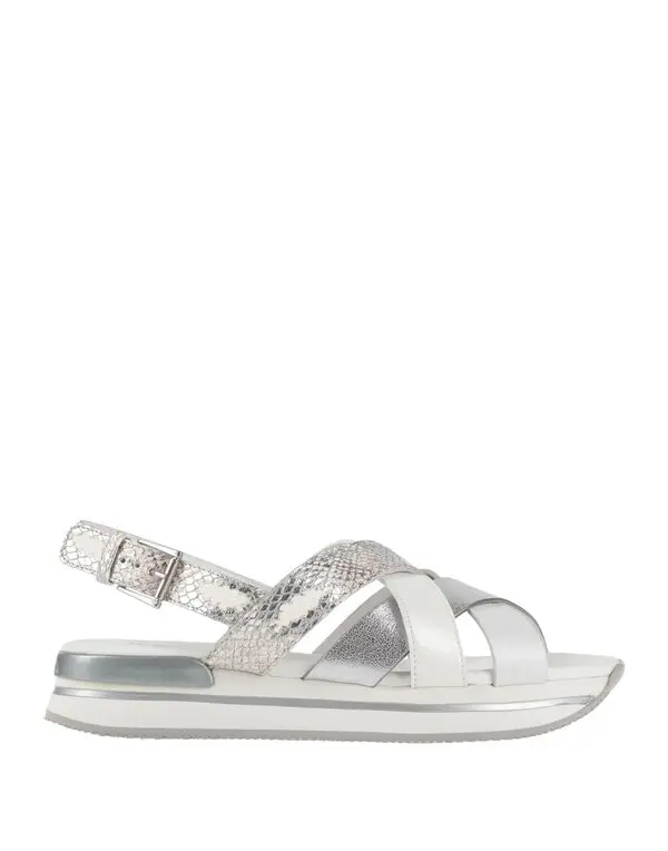 Hogan Leather Flatform Sandals - White