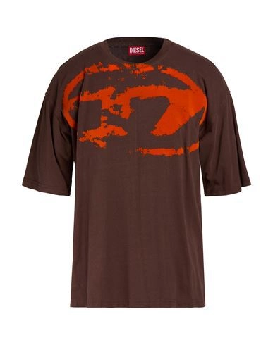 DIESEL® T-shirt Chocolate Size Cotton, Polyamide - Brown