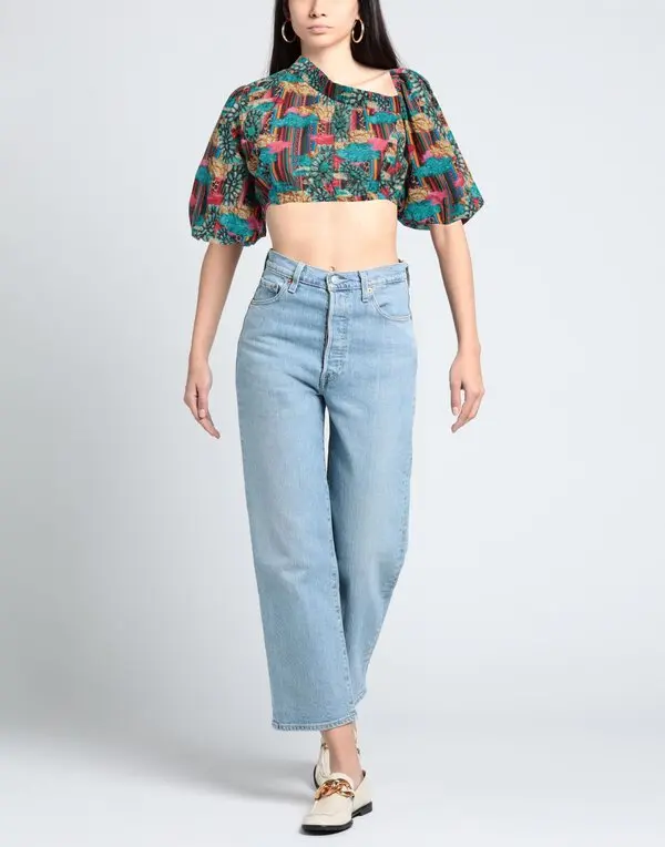 CONNOR & BLAKE Woven Crop Top - Fuchsia