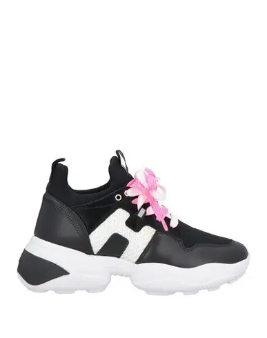 Hogan Sneakers In Textile Fibers And Leather - Black