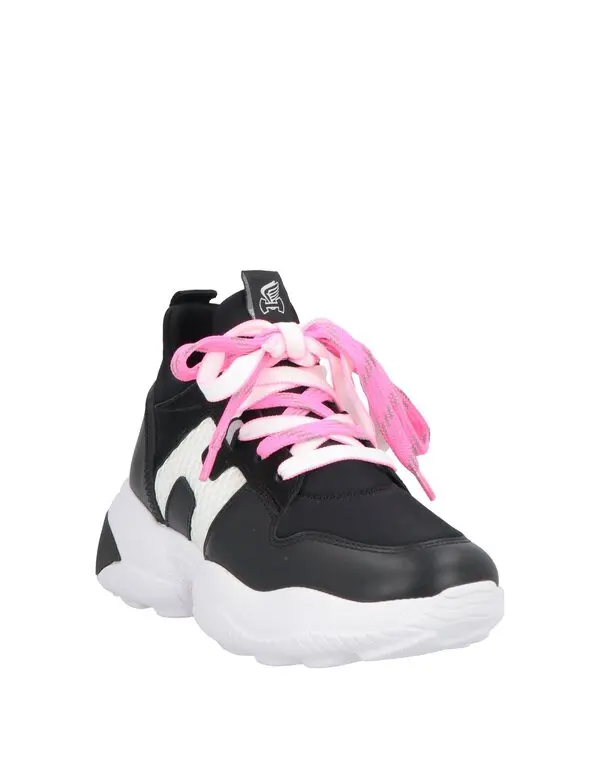 Hogan Sneakers In Textile Fibers And Leather - Black