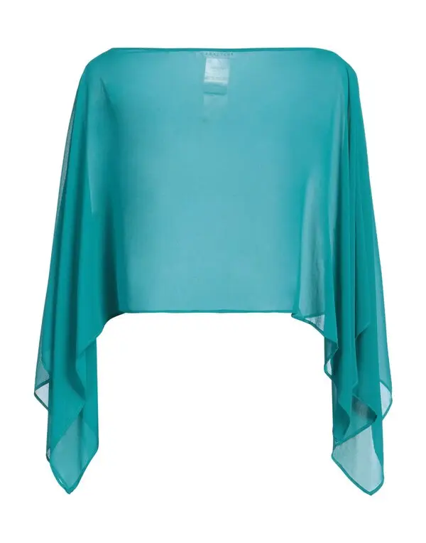 CARACTÈRE Emerald Polyester Crepe Poncho