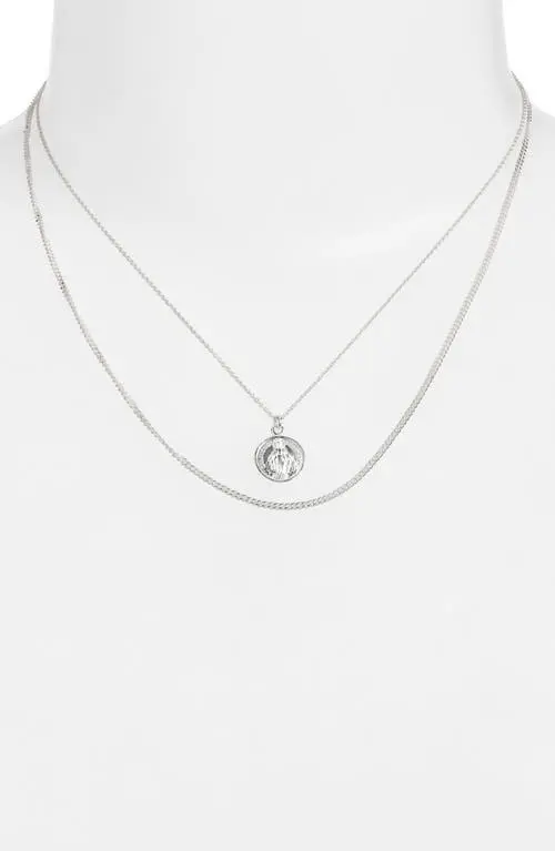 Argento Vivo Virgin Mary Layered Pendant Necklace