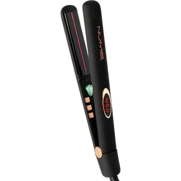 NUME Megastar Flat Iron | 1-inch Tourmaline Hair Straightener - Black / Rosegold