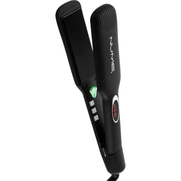 NUME Megastar X Flat Iron 1.75-inch Tourmaline Hair Straightener - Black/ Silver