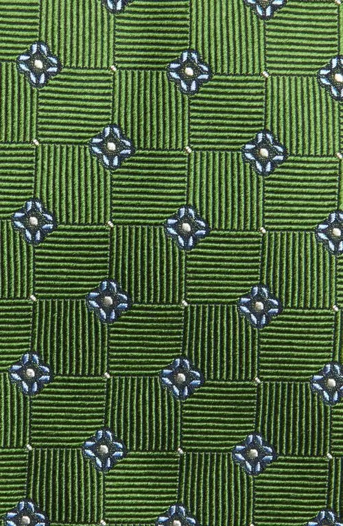 David Donahue Floral Silk Neck Tie - Green