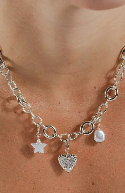 Sterling Forever Carter Round Link Statement Necklace