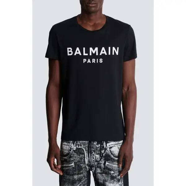 Balmain Logo Graphic T-shirt - Eab Black/ White