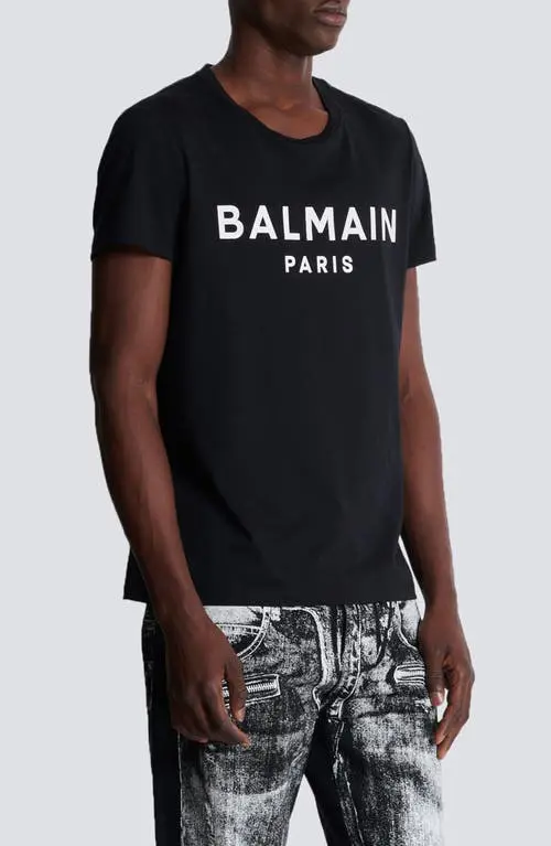 Balmain Logo Graphic T-shirt - Eab Black/ White