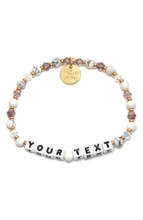 LITTLE WORDS PROJECT Custom Beaded Stretch Bracelet - Mauve/ White