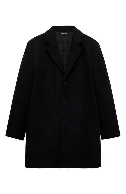 Mango Quilted Lined Wool-blend Coat