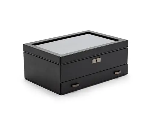 Wolf Axis 10 Piece Watch Box With Drawer - Powder Coat