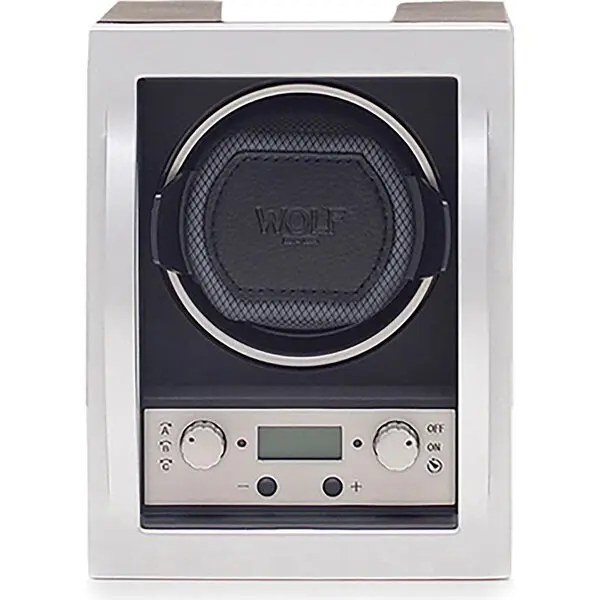 Wolf Watch Winder With Lock-in Dynamic Cuff - Chrome