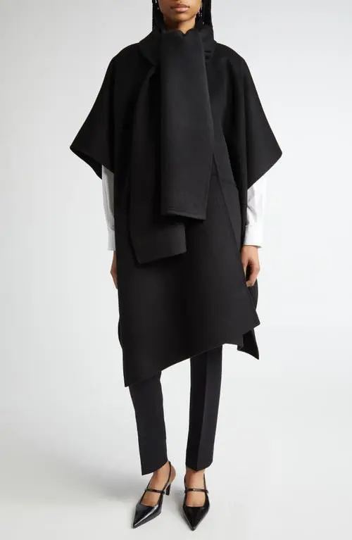 TOTEME Double Face Wool Scarf Coat - Black