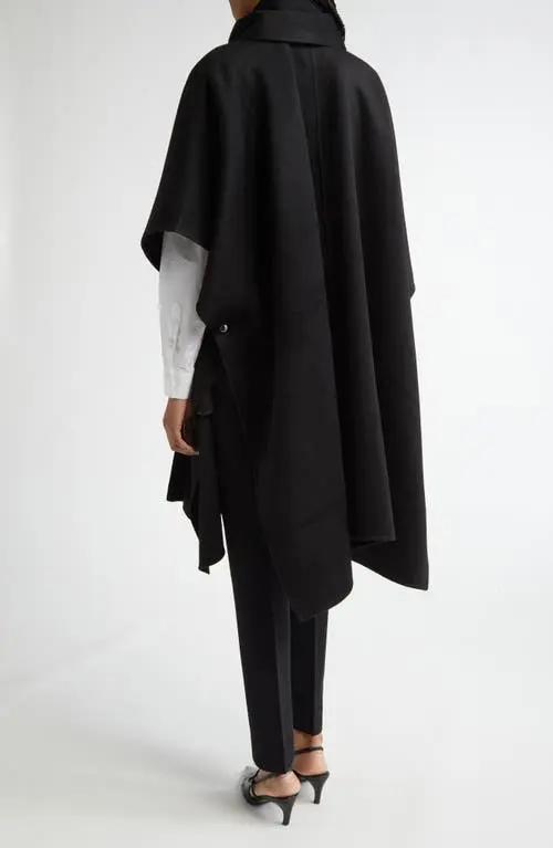 TOTEME Double Face Wool Scarf Coat - Black