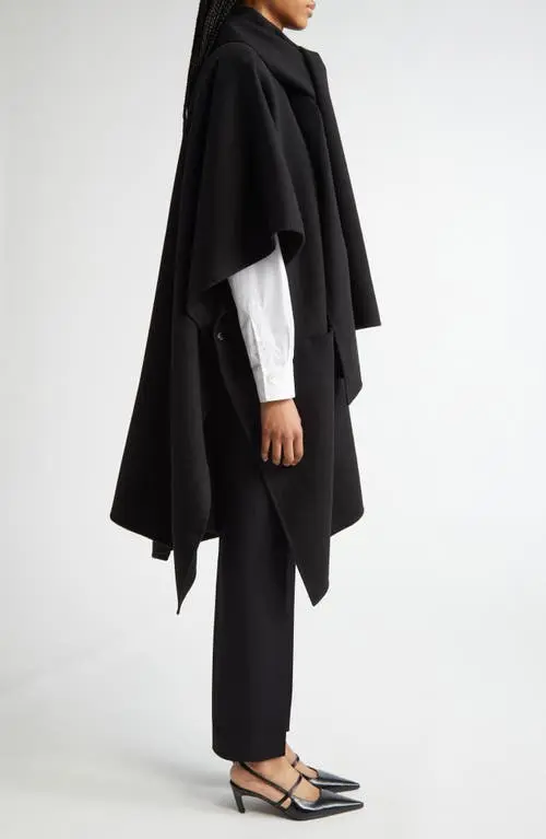 TOTEME Double Face Wool Scarf Coat - Black