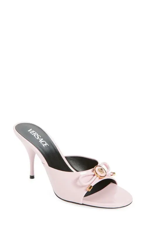 Versace Opera Bow Slide Sandal - Pastel Pink/gold