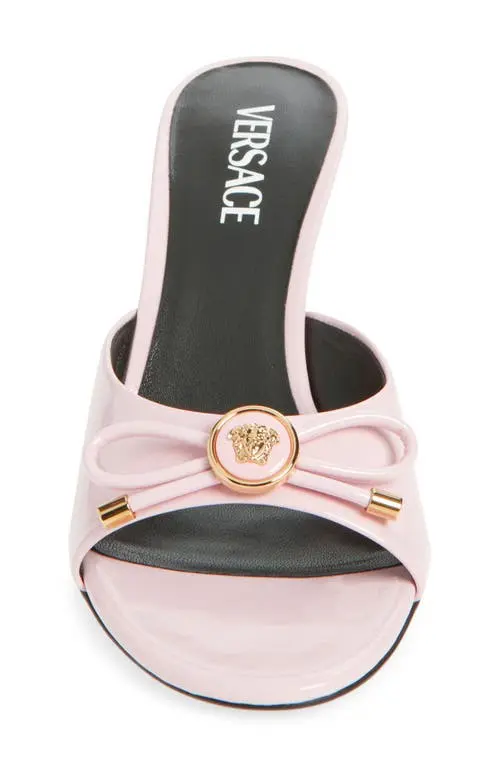 Versace Opera Bow Slide Sandal - Pastel Pink/gold