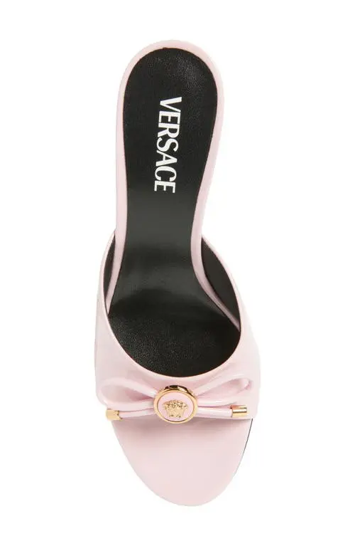 Versace Opera Bow Slide Sandal - Pastel Pink/gold