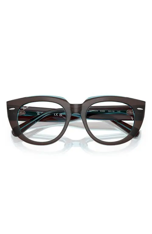 Ray-ban 50mm Square Optical Eyeglasses - Transparent