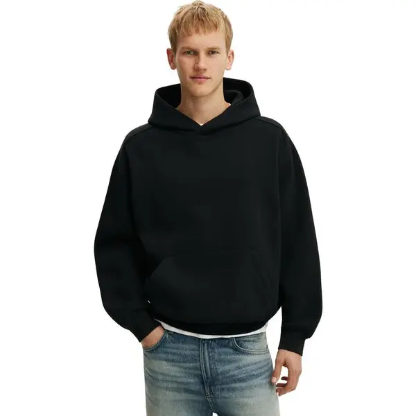 COTTON ON Box Fit Hoodie - Black