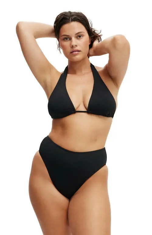 Cotton:on High Apex Slider Triangle Bikini Top - Black