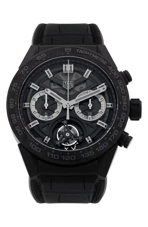 WATCHFINDER & CO. Tag Heuer 2019 Carrera Rubber Strap Watch - Black