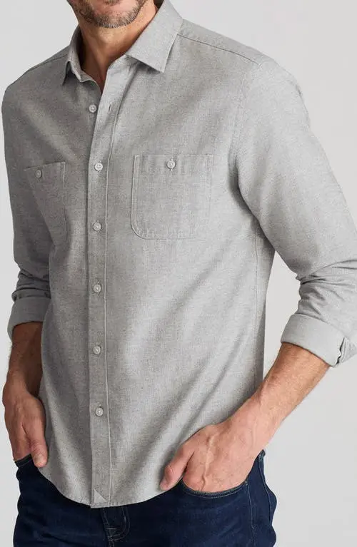 UNTUCKIT Hemsworth Flannel Twill Button-up Shirt - Light Grey
