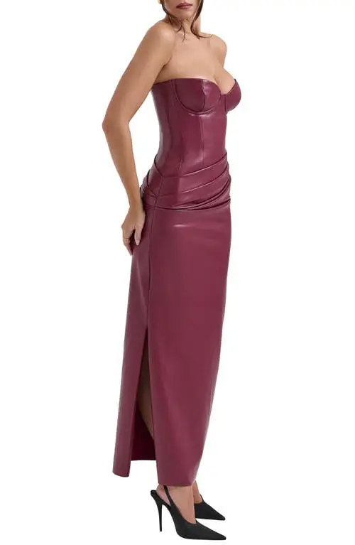red dress leather LIKE LIQUID FAUX LEATHER MIDI DRESS – AKIRA