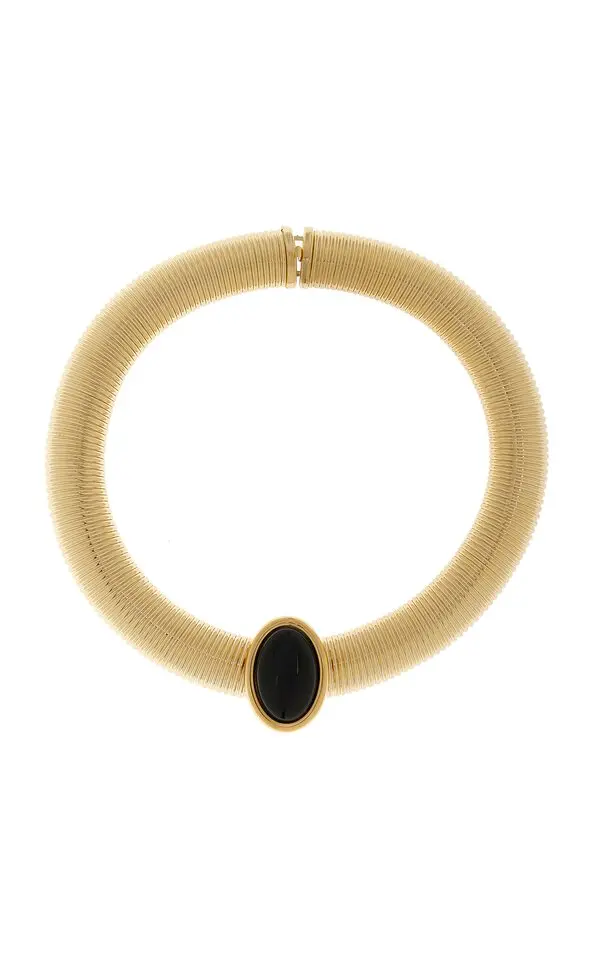 Julietta Opyum 14k Yellow Onyx Necklace - Gold | Editorialist