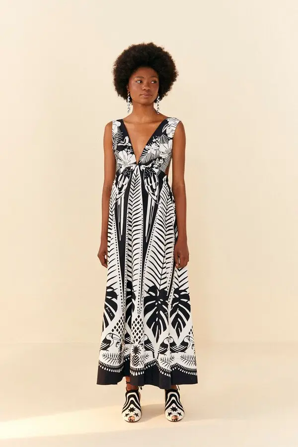 chinese dress ladies Farm Rio Flowers Beach Maxi Dress main image 0