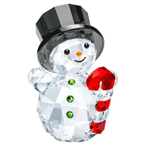 SWAROVSKI Joyful Snowman With Candy Cane - Multicolored
