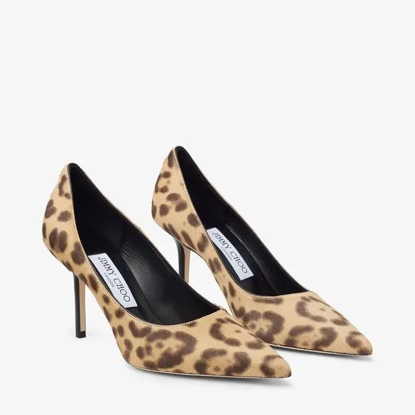JIMMY CHOO Love 85 Leopard Print Pony Pumps - Neutral