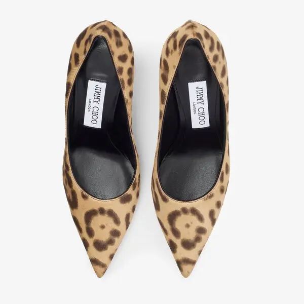 JIMMY CHOO Love 85 Leopard Print Pony Pumps