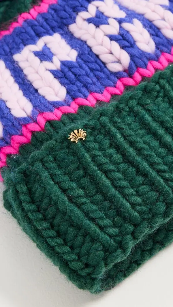 Women’s Lele Sadoughi APRES Pom Beanie - Blue, Green & Pink Lele Sadoughi The Apres PomPom Beanie | Nordstrom main image 4