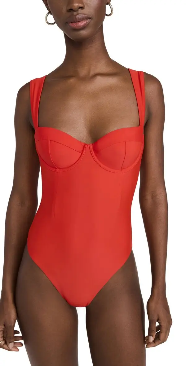 Simkhai Kyle Bustier One-piece - Fiery Red