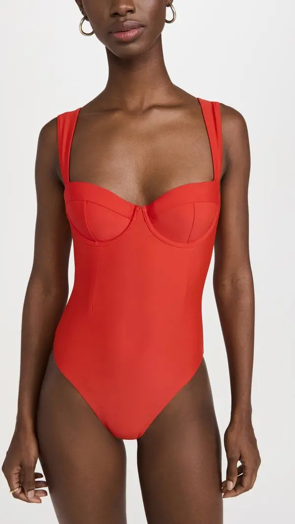 Simkhai Kyle Bustier One-piece - Fiery Red