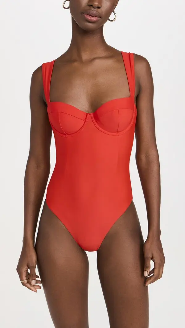 Simkhai Kyle Bustier One-piece - Fiery Red