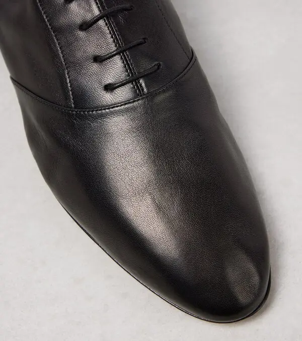The Row Awar Lace Up Leather Oxford Shoes - Black | Editorialist