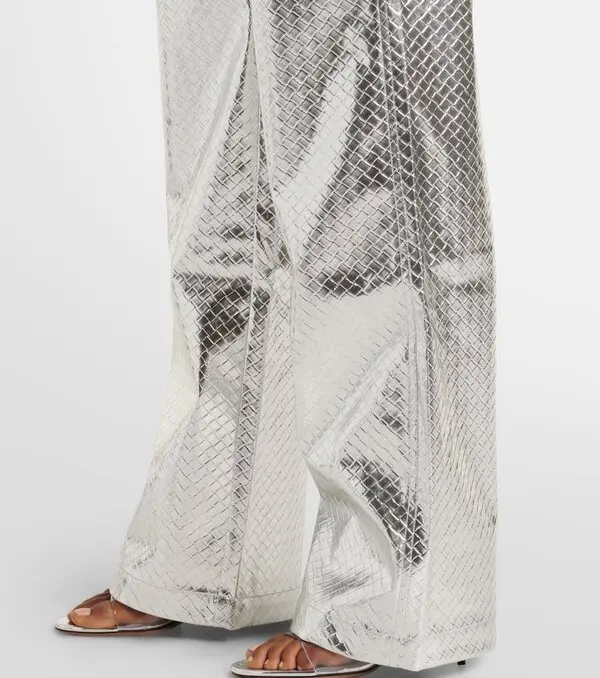 ROTATE BY BIRGER CHRISTENSEN Metallic High-rise Straight Pants
