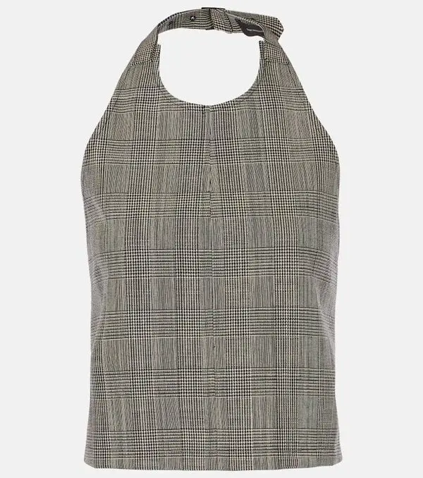 Wardrobe.NYC Prince Of Wales Check Wool Top - Grey