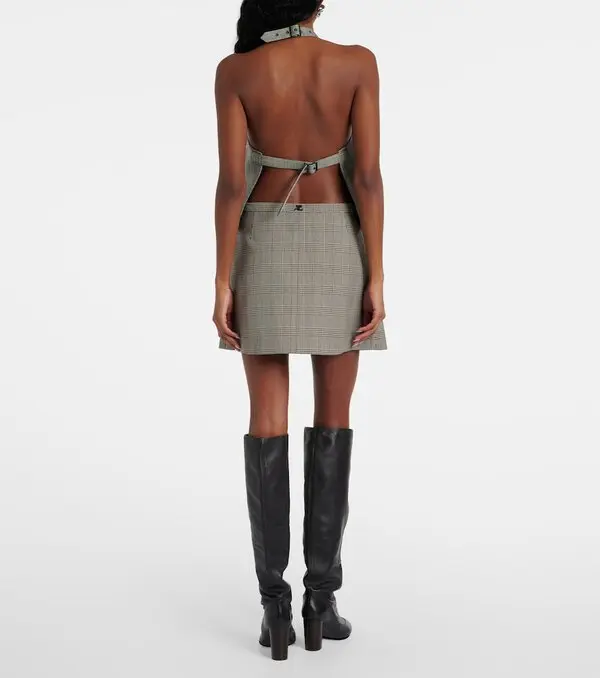 Wardrobe.NYC Prince Of Wales Check Wool Top - Grey
