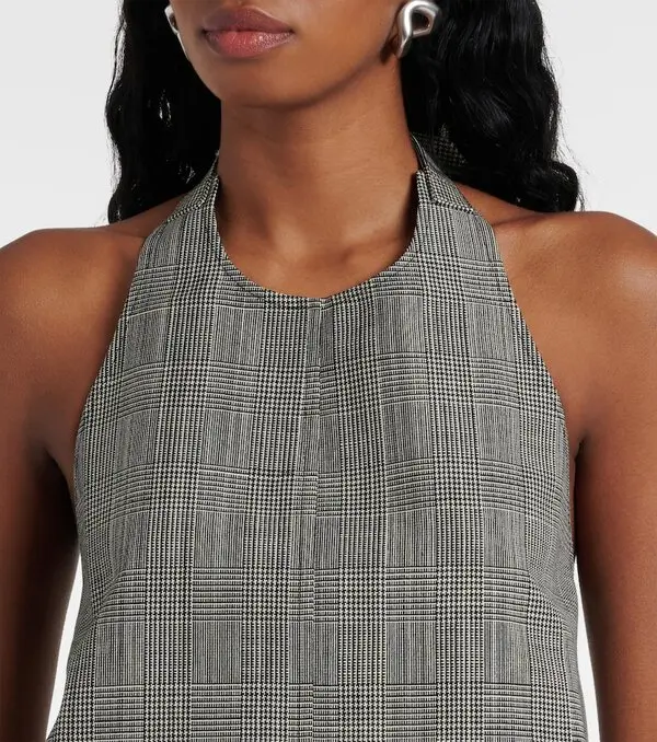 Wardrobe.NYC Prince Of Wales Check Wool Top - Grey