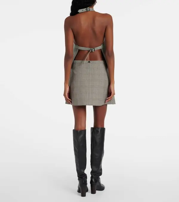 Wardrobe.NYC Prince Of Wales Check Wool Top - Grey