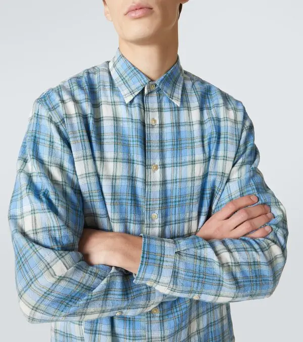 Auralee Airy Checked Wool Shirt