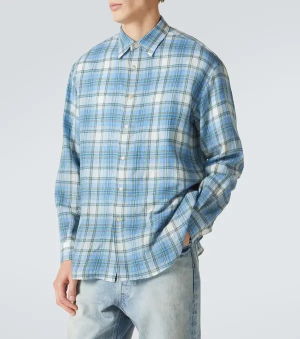Auralee Airy Checked Wool Shirt